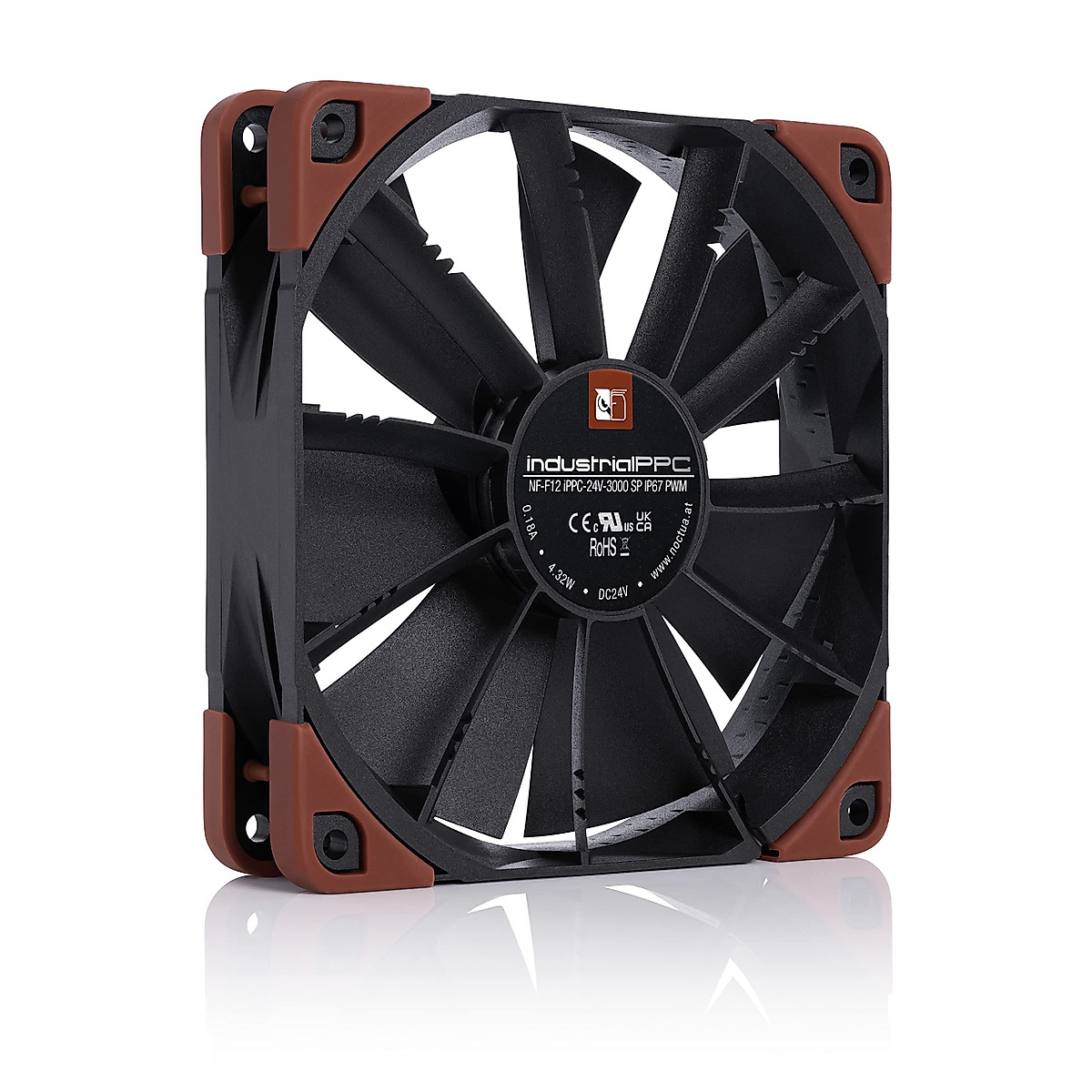 Noctua NF-F12 iPPC-24V-3000 SP IP67 PWM, Heavy Duty Cooling Fan, 4-Pin, 3000 RPM, 24V Version (120mm, Black)