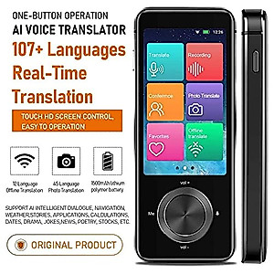 BaRdzo M9 Portable Language Translator 107 Languages Two-Way Real-Time WiFi/Offline Recording/Photo Translatio Language Translator