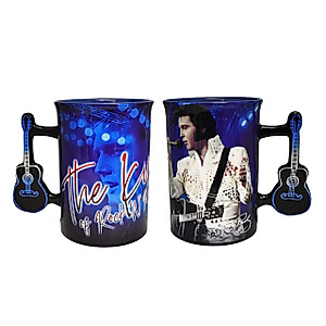 Midsouth Products Ceramic Elvis Mug with Guitar Handle - White Jumpsuit, 16 fluid ounce