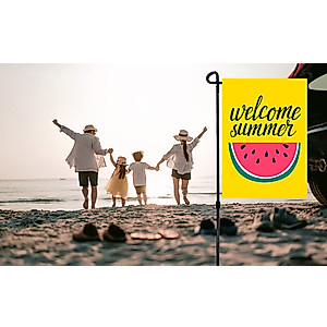 Garden Flag Stand Iron Garden Flag Pole 36.5x16.5 inch with 2 Flag Stopper and 1 Tiger Clip Garden flag stake for Outdoor Decorate Garden Yard