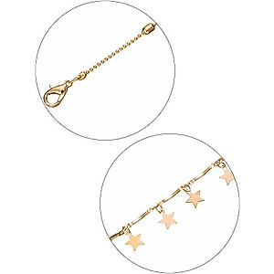 BBTO 4 Pieces Layered Pendant Choker Necklace Gold Layering Chain Choker for Women Girls (Style A)