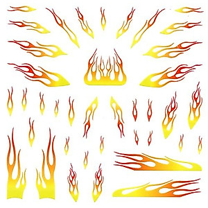 Yellow Flames Decals Compatible with Pinewood Derby Cars