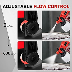 Paint Sprayer, 1400ML HVLP Electric Spray Paint Gun with 5 Copper Nozzles & 3 Spray Patterns,for Home Interior and Exterior, Furniture, Cabinets, Fence