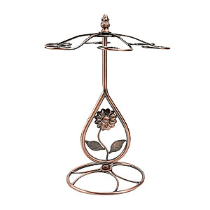 Cabilock Countertop Wine Glass Holder Sunflower Freestanding Metal Tabletop Stemware Storage Rack Drying Rack Glasses Cup Accessories for Home Decor Kitchen (Bronze)