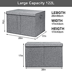 popoly Toy Box Chest 26"x17" x17", Large Toy Box 25"x13" x16"