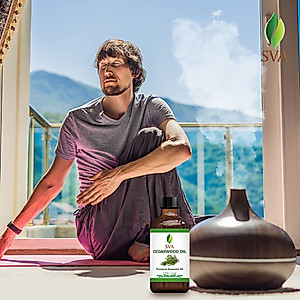 SVA Cedarwood Essential Oil – 4 Fl Oz – 100% Natural Cedar Juniperus Mexicana Oil - for Diffuser, Hair Care, Face, Skin Care, Aromatherapy, Scalp and Body Massage, Soap and Candles – with Dropper