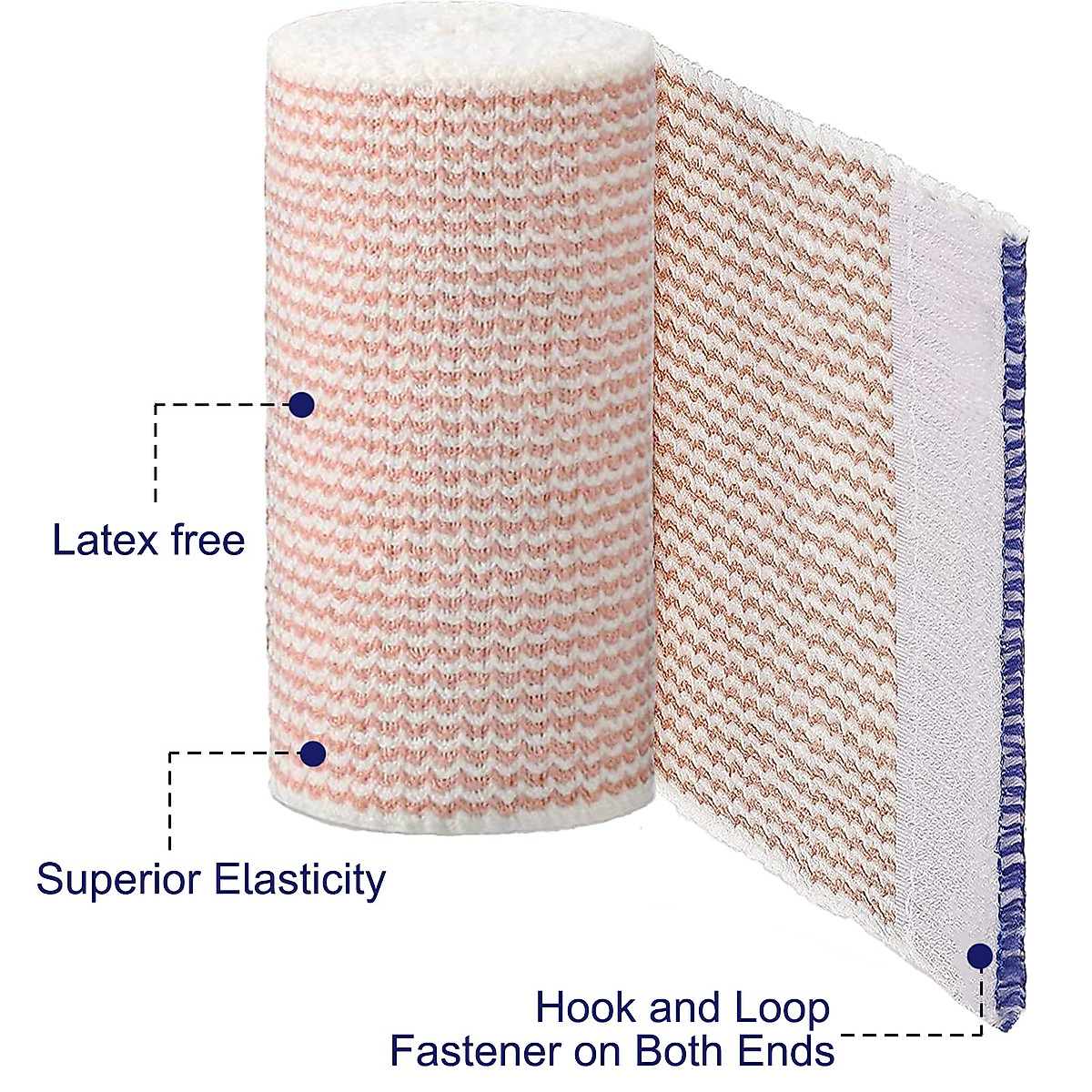 24 Pack Elastic Bandage Wrap (6x2”, 6x3", 6x4", 6x6") Compression Bandage Wrap with Hook and Loop Closure on Both Ends Self Adhesive Bandage Wrap for Sports, Medical, and Injury Recovery