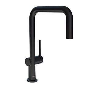 hansgrohe Talis N Black High Arc Kitchen Faucet, Kitchen Faucets with Swivel, Faucet for Kitchen Sink, Matte Black 72806671