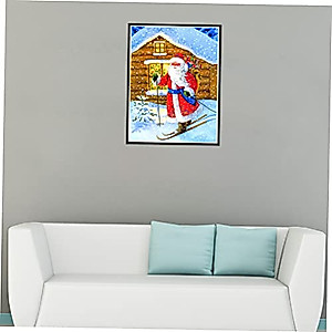 Rhinestone Beads Ornaments Drill Art Adults S Winter for Crafts Kits Claus Santa Rhinestone Painting Full Diamond Cross Beads D DIY Home Decor Pattern Wall Gem Christmas Crystal Gnomes