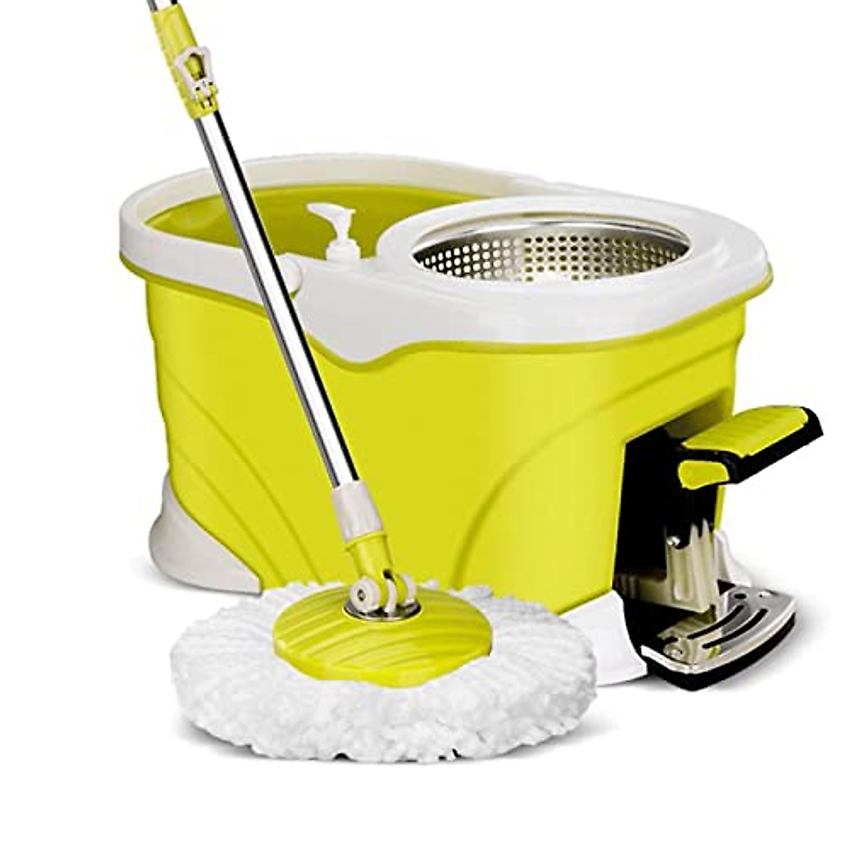 Cleaning Bucket 360° Adjustable Round Durable Household Foot Bucket Floor Mop Household Cleaner Set Reusable 4 Heads Bucket