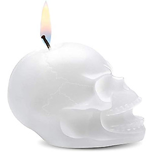 7-Star Skull Candle 3 Pack Horror and Novelty Decor, Home Decorative Themed Candles for Halloween, Birthday Candle Gifts, Scary Christmas Party Accessories, White - Red - Black
