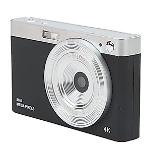 Pomya Digital Camera, IPS HD 16X Zoom Camera Mini Kid Camera, 50MP AF Autofocus Digital Camera, with Storage Bag for Macro Shooting Students Teens Kids(Black)