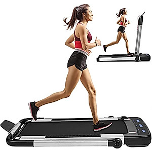 Fophet2 in 1 Under Desk Treadmill, 2.25HP Folding Walking Running Machine Installation-Free, with Remote Control, APP Control, and LED Display Walking Jogging for Home and Office Workout