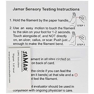 Jamar Disposable Monofilaments, Pack of 20 LOPS (Loss of Preventative Sensation) 5.07 Measuring Tool for Diabetic Foot & Neuropathy Screening, Monofilament Set, Includes Instruction Card