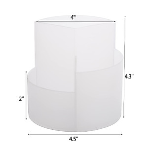 LoveBB 3 Slot Makeup Brush Organizer Holder - Plastic Cosmetics Brushes Pen/Pencil Storage Cup for Vanity Desk Countertops, Clear