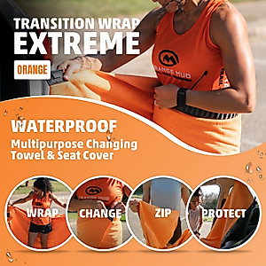Transition Wrap Extreme Waterproof Car Seat Cover and Changing Towel (Orange)