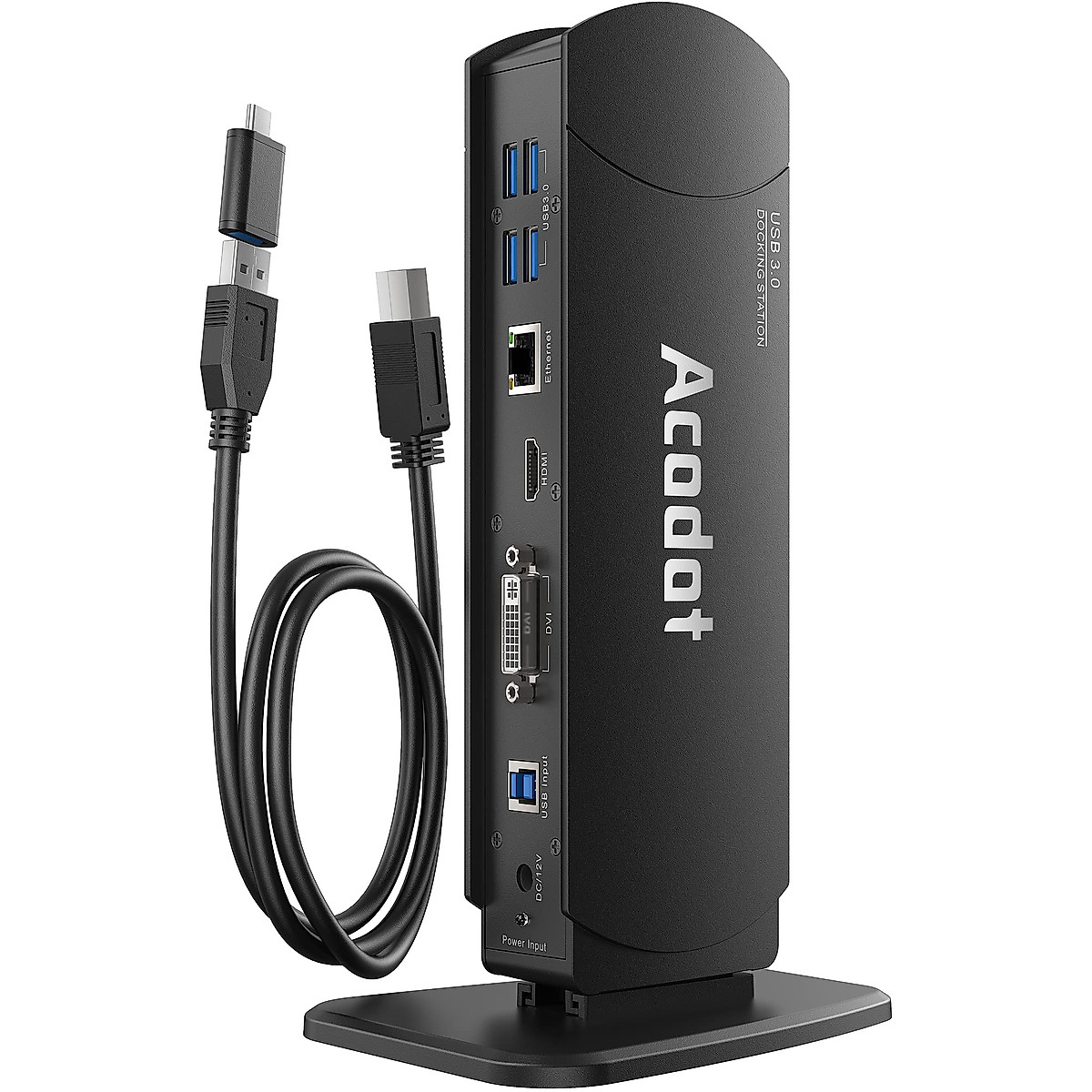 USB 3.0 Universal Docking Station, Acodot 13 in 1 Laptop Docking Station Dual Monitor for Windows and Mac, USB C Docking Station with HDMI, VGA, DVI, 6X USB 3.0, Gigabit Ethernet, Audio