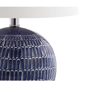 JONATHAN Y JYL5044A Ronald 21" Ceramic LED Table Lamp Coastal Contemporary Bedside Desk Nightstand for Bedroom Living Room Office College Bookcase LED Bulb Included, Navy