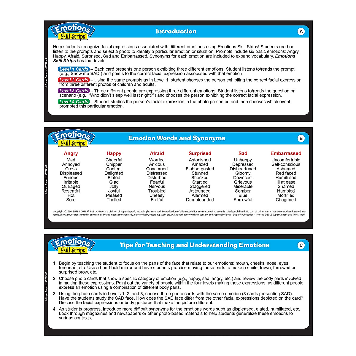 Super Duper Publications | Emotions Skill Strips® Photo Flash Cards | Educational Learning Resource for Children