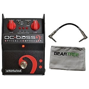 Whirlwind OC BASS Optical Bass Compressor Pedal w/Cable and Geartree Cloth