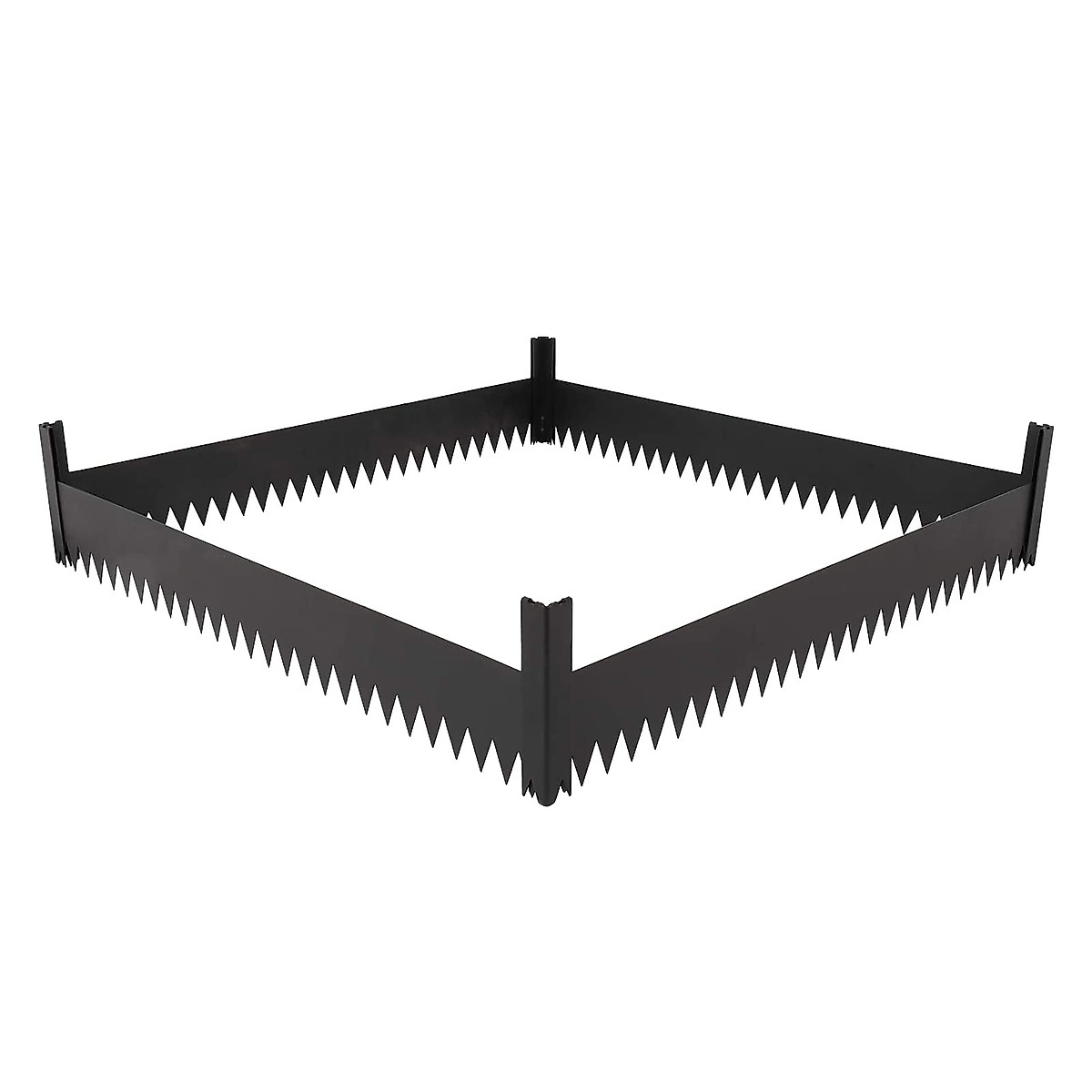 Benmachu 4 Pack 90°Connector Clips, 10" Corner Clips Height Cor-Ten Metal Stakes for 6 & 8 inch Tall Steel Landscape Edging,Black