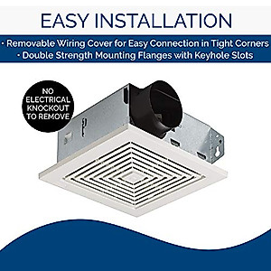 Broan-NuTone 688 Ceiling and Wall Ventilation, 50 CFM 4.0 Sones, White Bath Fan