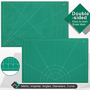 Density-upgraded 24" x 36" Large Self Healing Sewing Mat, Idemeet Rotary Cutting Mat 5 Play Cut Board for Crafts Hobby Project, Scale Size 24" x 36", A1, Green