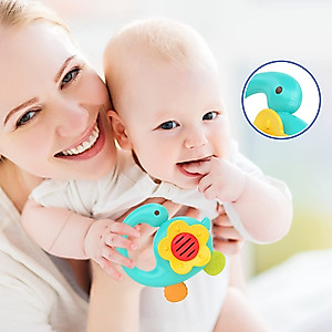 BABYFUNY Baby Toys 3-6 Months Dinosaur Rattle Toy - Baby Teething Toys for Babies - Baby Girl Gifts - Baby boy Gifts - Shaker Grab Spin Baby Toys 6 to 12 Months