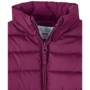 The Children's Place Girls' Medium Weight Puffer Jacket, Wind, Water-Resistant, Purple Rose, Large (10/12)
