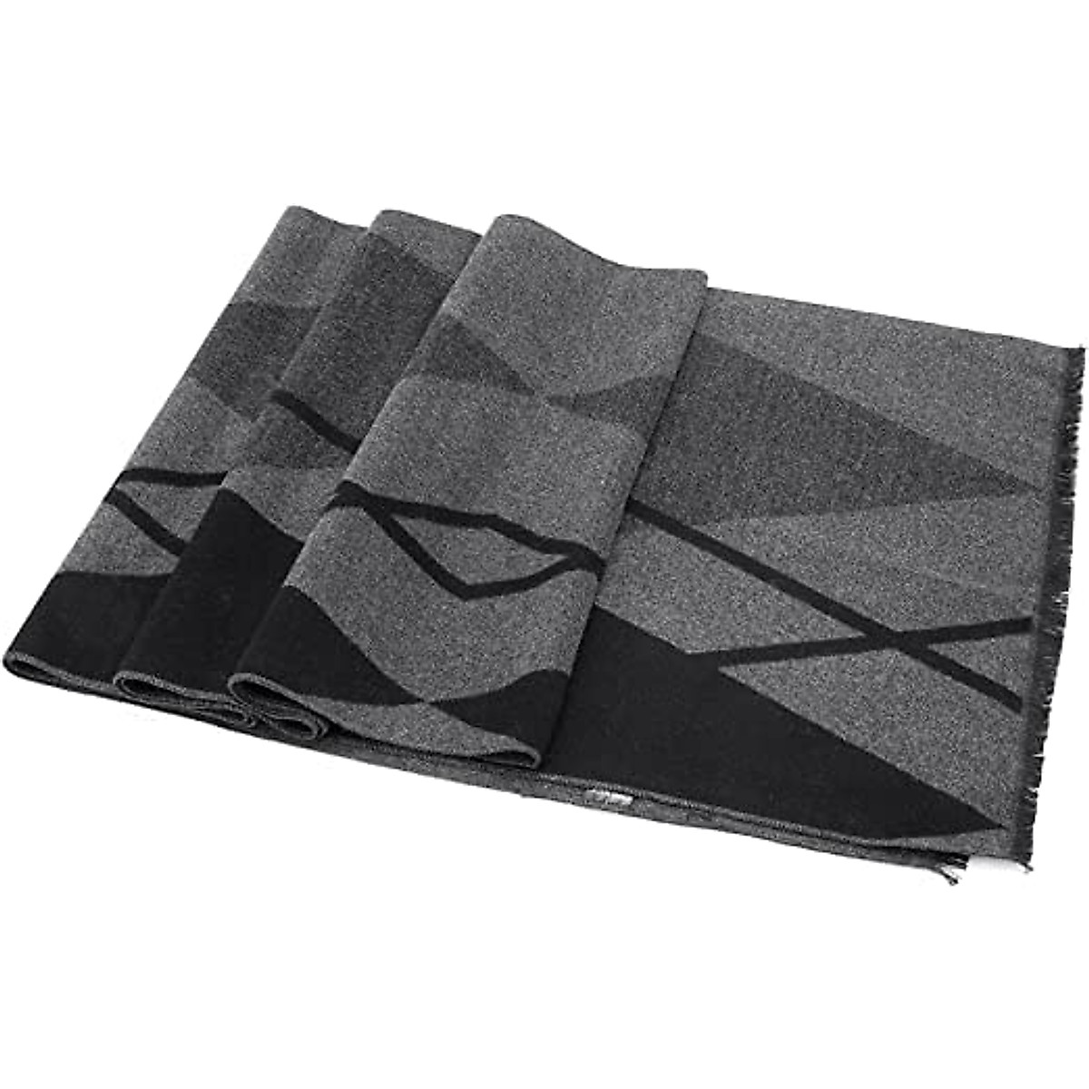 Zando Winter Scarf Cashmere Scarf Buffalo Plaid Scarf Christmas Scarves Men's Cold Weather Scarves Neck Scarf for Men Black Scarf Wool Scarf Warm Scarf