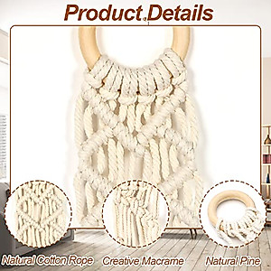 Topretty Hat Organizer 3 Pieces Boho Hats Rack Handmade Cotton Rope Woven Hat Hangers Bohemian Hat Holder for Man and Women Caps Storage Wall Display Living Room Bedroom Decor