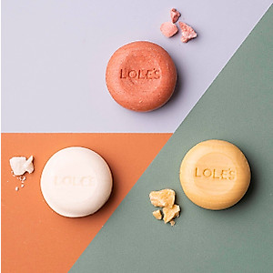 LOLE'S Shampoo Bar and Conditioner 2in1 with Argan Oil for Normal to Oily Hair, Repair & Damage Control, 99% Natural, Sustainably Sourced, 3.5Oz