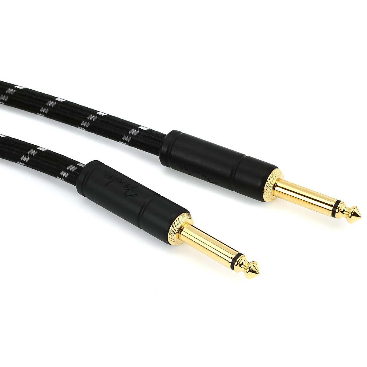 Fender Deluxe Series Instrument Cable, Straight/Straight, Black Tweed, 5ft