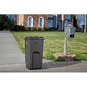 COLIBYOU 45 Gallon Black Trash can with lid Trash can with Wheels Trash can Outdoor Plastic Trash can with lid Kitchen Outdoor Trash can