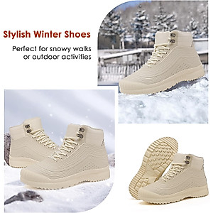 ulogu Snow Boots Women Waterproof Insulated White Duck Boots with Fur Lined Warm Ankle Booties Lightweight Comfortable Winter Shoes Zapatos Botas Invierno Para Mujeres size 6