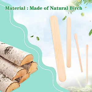 450PCS Wooden Wax Sticks, JANYUN Assorted Style Waxing Wooden Applicator Wax Spatulas Kit for Eyebrow Face for Hair Removal Body Legs Facial,Wood Craft Sticks Small Medium Large Size