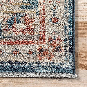 nuLOOM Harley Faded Medallion Area Rug, 6' 7" x 9', Blue
