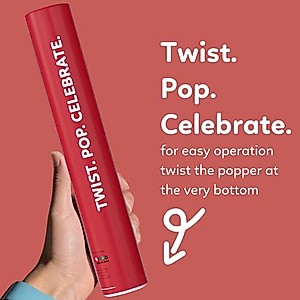 2 Pack Confetti Cannon Confetti Poppers | Biodegradable Red Confetti | TUR Party Supplies | Launches Up to 25ft | Giant (12 in) | Party Poppers for Graduation, Birthdays, Weddings, and Memorial Day