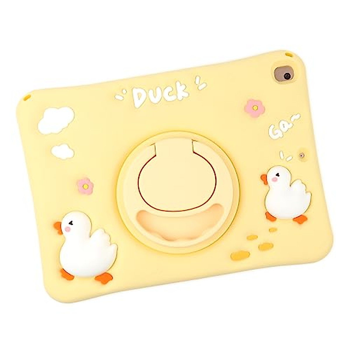 [Happy Duck] Kid's Case for iPad Mini 1/2/3,Cute iPad Mini 5th/4th Gen 7.9” Cover for Children Girls Lady with 360° Rotating Stand (iPad Mini 5/Mini 4)