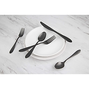 Cambridge Silversmiths Delia Black Satin 20-Piece Flatware Set