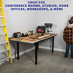 VIVO 4-Leg Dual Motor Electric Stand Up Desk Frame for Height Adjustable Workstation, Frame Only, Memory Control, Holds Extra Large Table Tops up to 130 x 60 inches and 352 lbs, Black, DESK-E-400B