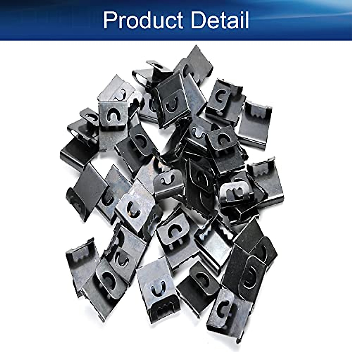 Bettomshin 50Pcs Metal Photo Frames Hanger Hooks, 0.3mm Thick S-Shaped Single-Free Nail Hook, Iron Spray Paint Black Hooks Hanger Clips for Wall Mount Album Picture Photo Artwork Display Frames