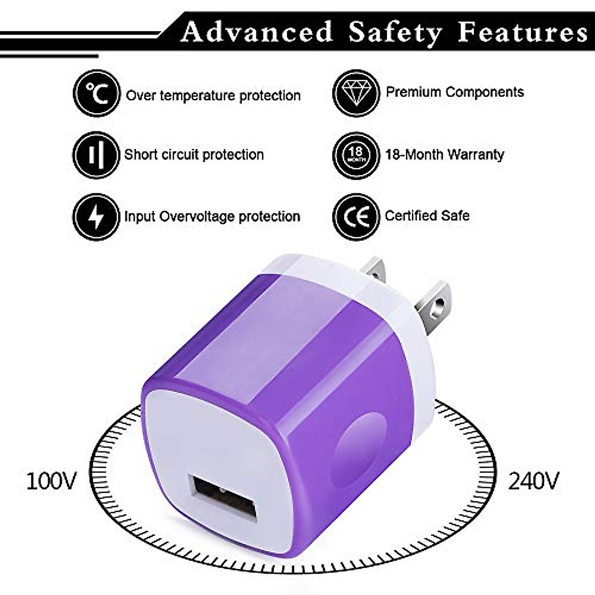 USB Charger,Charging Block 5-Pack 1A/5V USB Power Home Travel Adapter Wall Charger Cube Brick Box Base Head Compatible for iPhone 14 13 12 11 X 8 7 6 Plus 5S,iPad,Samsung,LG,Moto,Tablet,Android Phone