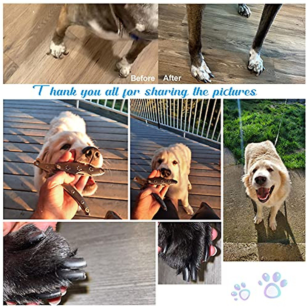 Quiet Sharp Dog Nail Clippers for X Large Medium Small Size Breed, Heavy Duty Metal Dog Nail Trimmers for Dogs < 200Lbs