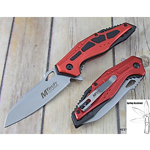 Mtech Tactical Stainless Steel Open Folding Pocket Knife With Clip - 7.75 Inch Outdoor Survival Hunting Knife for Camping by Survival Steel