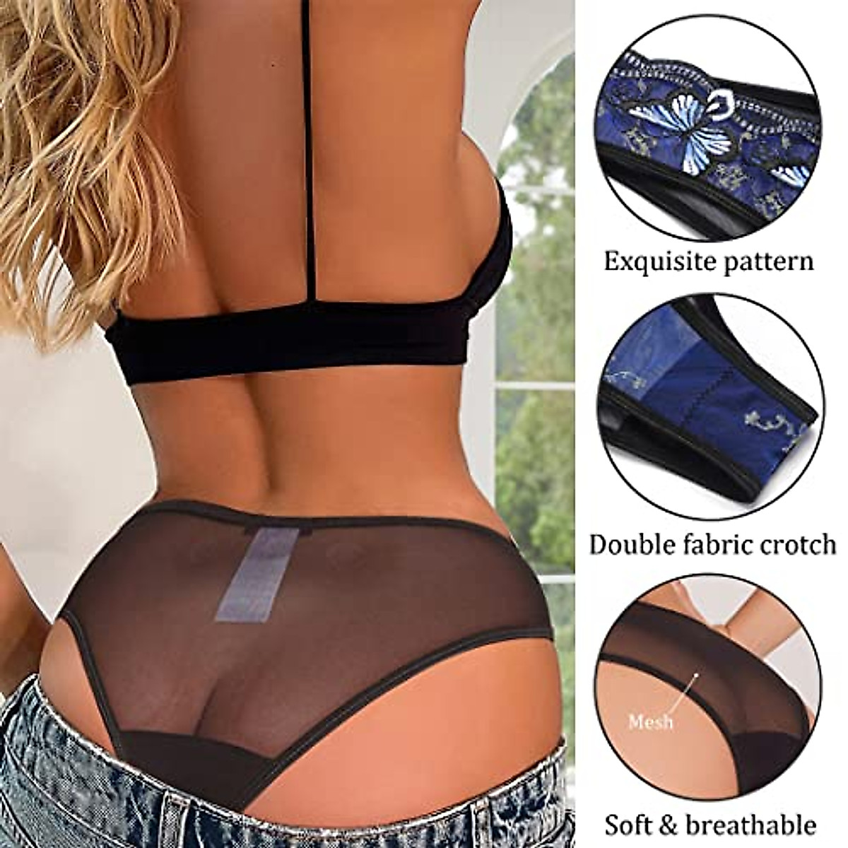 Avidlove Mesh Underwear Pack Sexy Tangas Panties for Ladies Underwear Women