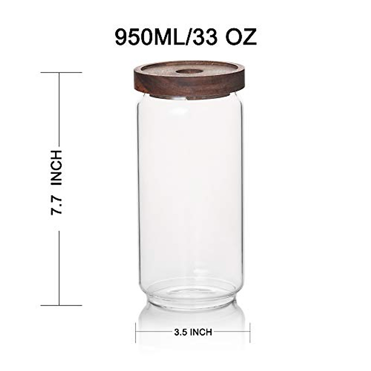 SWEEJAR 33 OZ Glass Food Storage Jar with Lid (set of 3),Airtight Canisters for Bathroom,Kitchen Container with Bamboo Cover for Serving Tea, Coffee, Spice and More