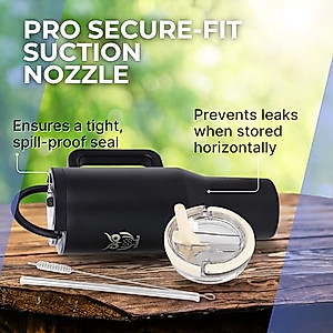 WILANKAR Tumbler 40oz Water Bottle with Lid, Handle & Flip Straw – Leakproof, Cup Holder-Friendly Travel Cup, Insulated Stainless Steel, Dishwasher-Safe, BPA-Free (Black)