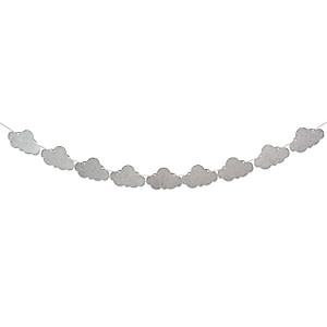 LINZYING Silver Shiny Cloud Banner - Engagement Bride Wedding Decoration,On Cloud Banner,On Cloud Nine Banner,On Cloud 9 Birthday Banner,On Cloud Birthday Banner for Girls (Cloud Banner)