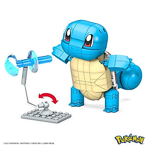 Mega Pokémon Building Toys Set Build & Show Squirtle with 199 Pieces, Articulated and Poseable, 4 Inches Tall, for Kids